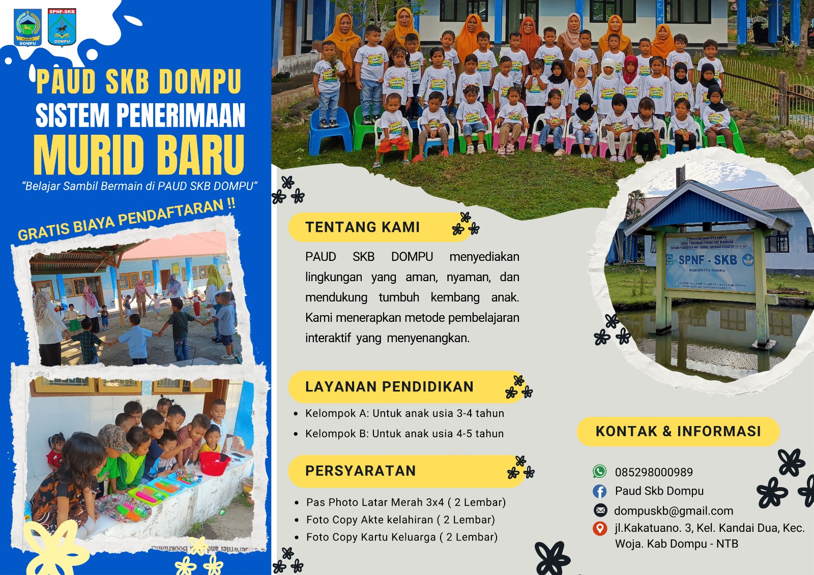 SISTEM PENERIMAAN MURID BARU (SPMB) PAUD 2025 | SKB KABUPATEN DOMPU